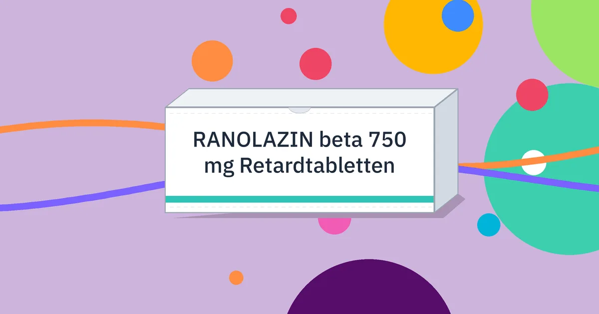 Symbolbild: Packung mit der Aufschrift RANOLAZIN beta 750 mg Retardtabletten (PZN 18354862) – Verfügbarkeit und Bezug in Apotheken in Frankfurt am Main