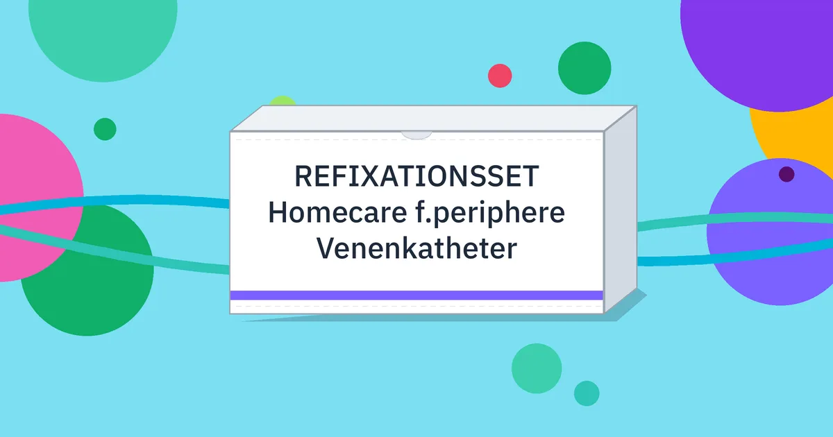 Symbolbild: Packung mit der Aufschrift REFIXATIONSSET Homecare f.periphere Venenkatheter (PZN 12740038) – Verfügbarkeit und Bezug in Apotheken in Frankfurt am Main