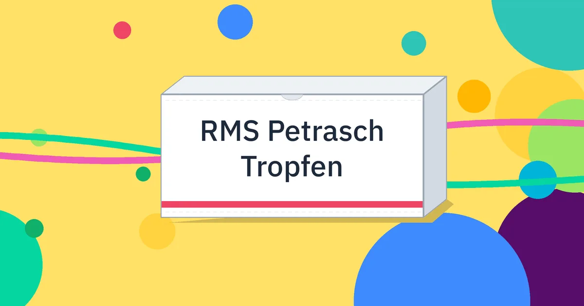 Symbolbild: Packung mit der Aufschrift RMS Petrasch Tropfen (PZN 00882135) – Verfügbarkeit und Bezug in Apotheken in Frankfurt am Main