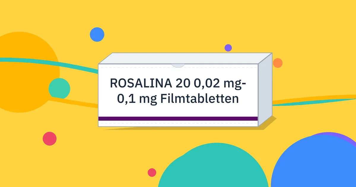 Symbolbild: Packung mit der Aufschrift ROSALINA 20 0,02 mg-0,1 mg Filmtabletten (PZN 15432107) – Verfügbarkeit und Bezug in Apotheken in Frankfurt am Main
