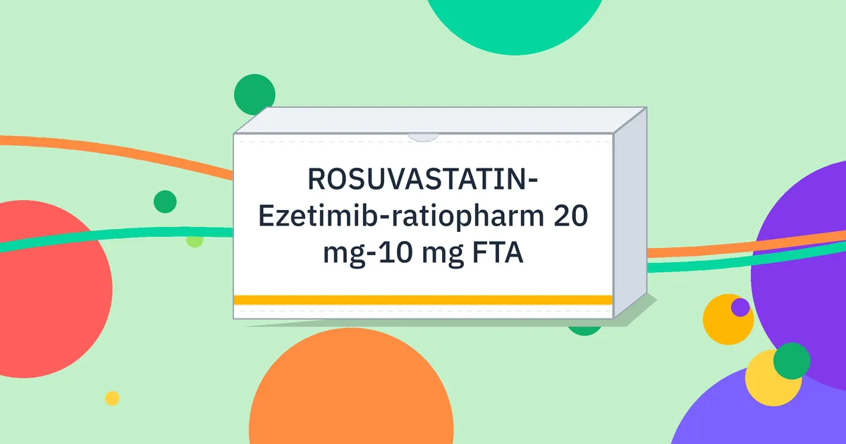 Symbolbild: Packung mit der Aufschrift ROSUVASTATIN-Ezetimib-ratiopharm 20 mg-10 mg FTA (PZN 18274548) – Verfügbarkeit und Bezug in Apotheken in Frankfurt am Main
