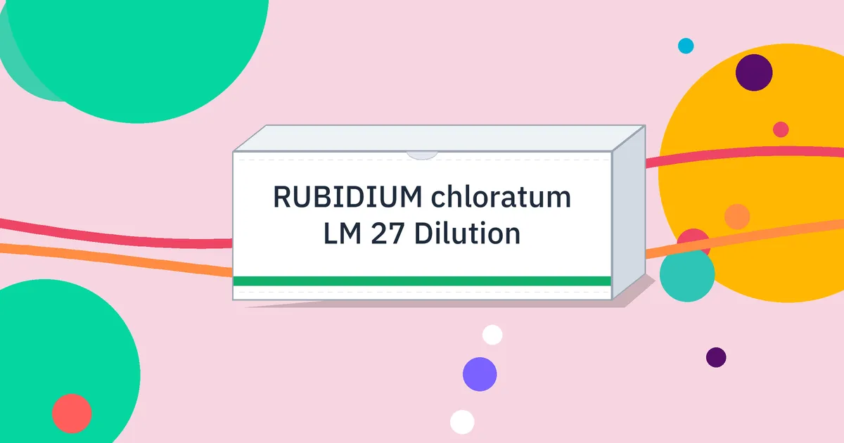 Symbolbild: Packung mit der Aufschrift RUBIDIUM chloratum LM 27 Dilution (PZN 13172010) – Verfügbarkeit und Bezug in Apotheken in Frankfurt am Main