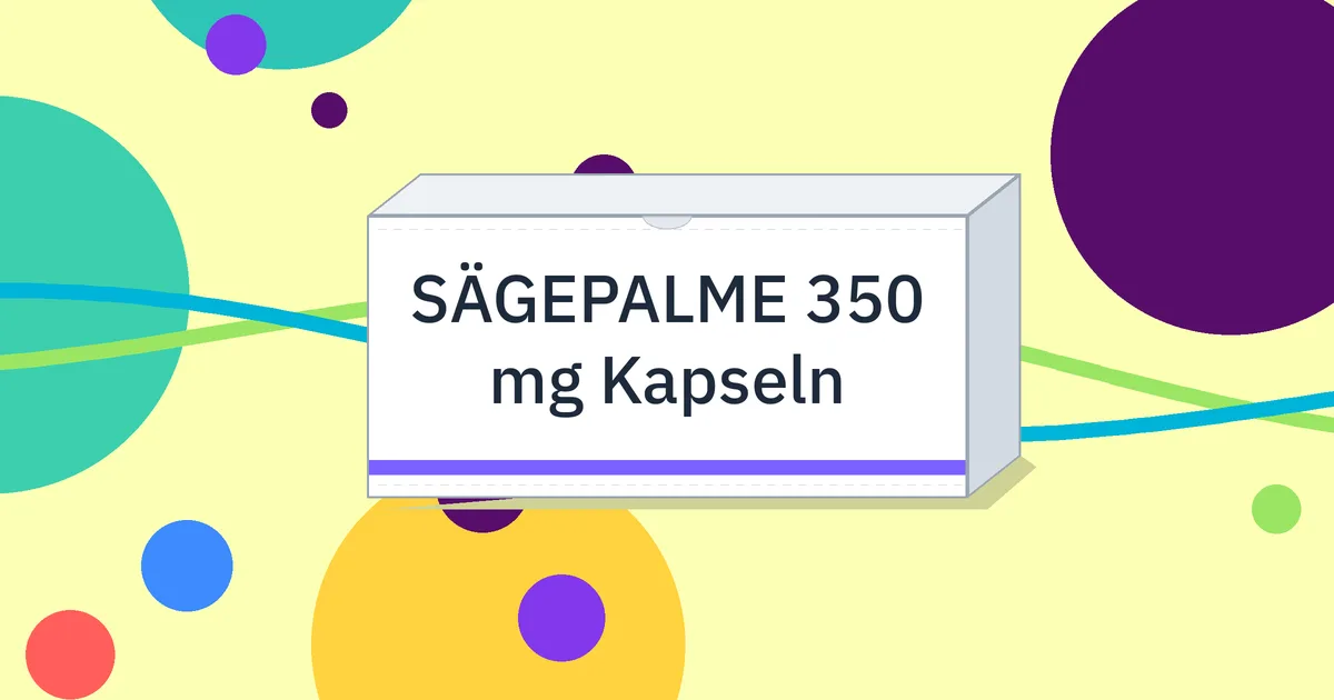 Symbolbild: Packung mit der Aufschrift SÄGEPALME 350 mg Kapseln (PZN 18486753) – Verfügbarkeit und Bezug in Apotheken in Frankfurt am Main