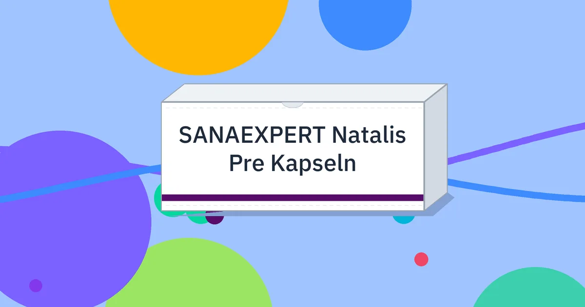 Symbolbild: Packung mit der Aufschrift SANAEXPERT Natalis Pre Kapseln (PZN 16744926) – Verfügbarkeit und Bezug in Apotheken in Frankfurt am Main