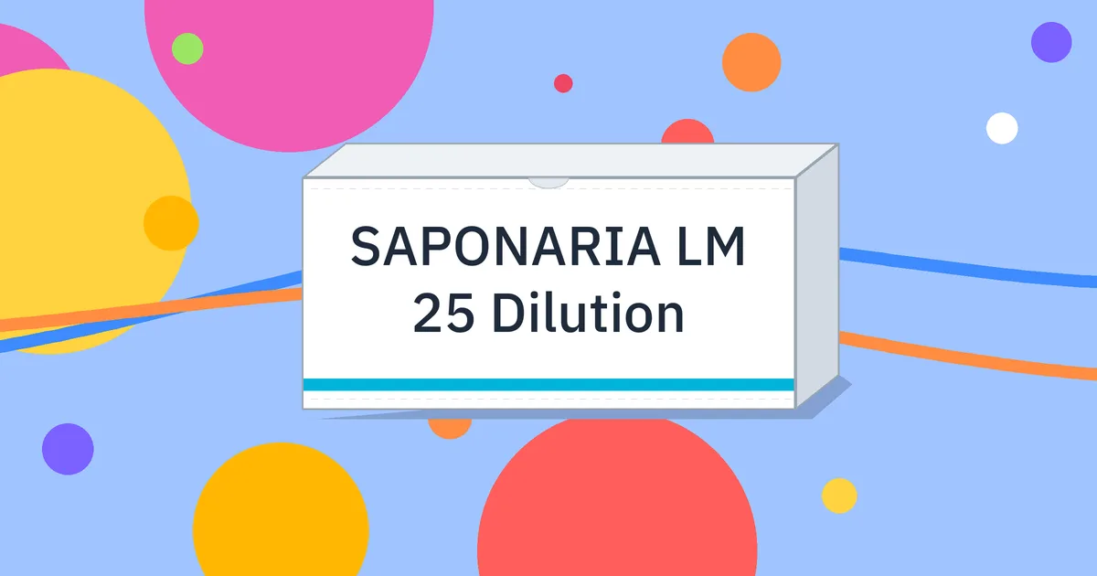Symbolbild: Packung mit der Aufschrift SAPONARIA LM 25 Dilution (PZN 13686602) – Verfügbarkeit und Bezug in Apotheken in Frankfurt am Main