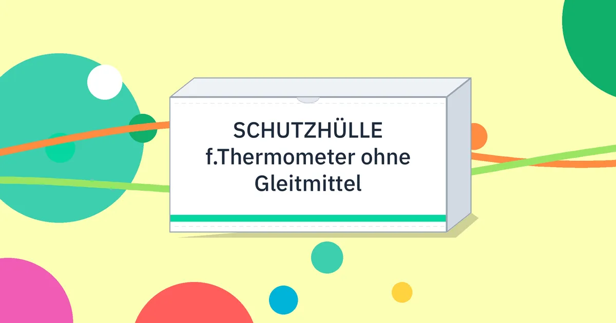 Symbolbild: Packung mit der Aufschrift SCHUTZHÜLLE f.Thermometer ohne Gleitmittel (PZN 09208624) – Verfügbarkeit und Bezug in Apotheken in Frankfurt am Main