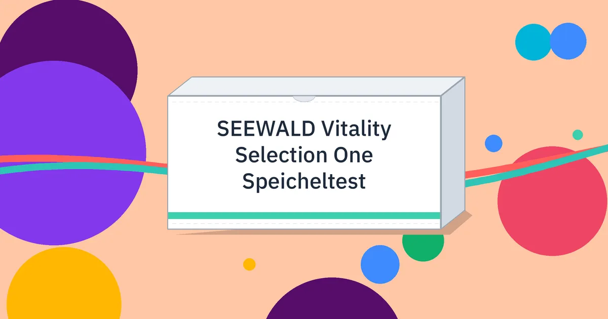 Symbolbild: Packung mit der Aufschrift SEEWALD Vitality Selection One Speicheltest (PZN 19739624) – Verfügbarkeit und Bezug in Apotheken in Frankfurt am Main