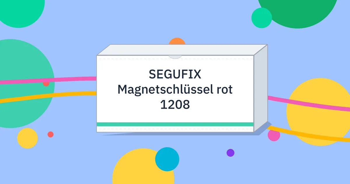 Symbolbild: Packung mit der Aufschrift SEGUFIX Magnetschlüssel rot 1208 (PZN 11238153) – Verfügbarkeit und Bezug in Apotheken in Frankfurt am Main