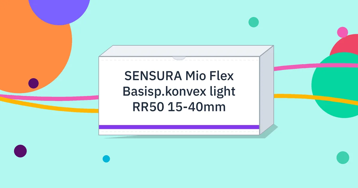 Symbolbild: Packung mit der Aufschrift SENSURA Mio Flex Basisp.konvex light RR50 15-40mm (PZN 10857902) – Verfügbarkeit und Bezug in Apotheken in Frankfurt am Main