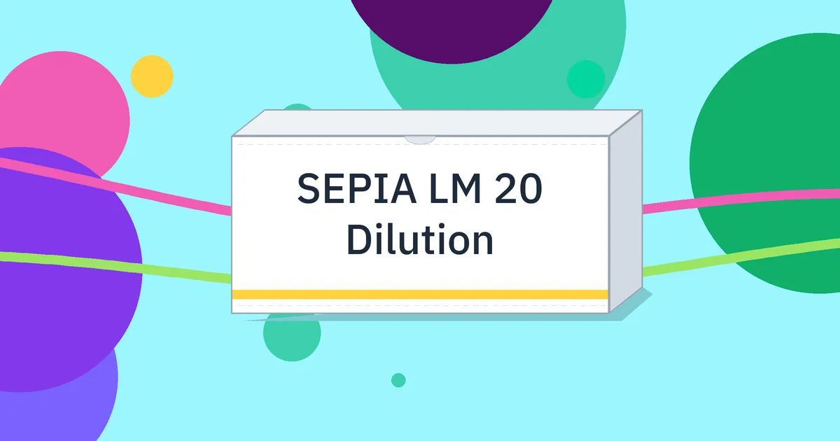 Symbolbild: Packung mit der Aufschrift SEPIA LM 20 Dilution (PZN 13188560) – Verfügbarkeit und Bezug in Apotheken in Frankfurt am Main
