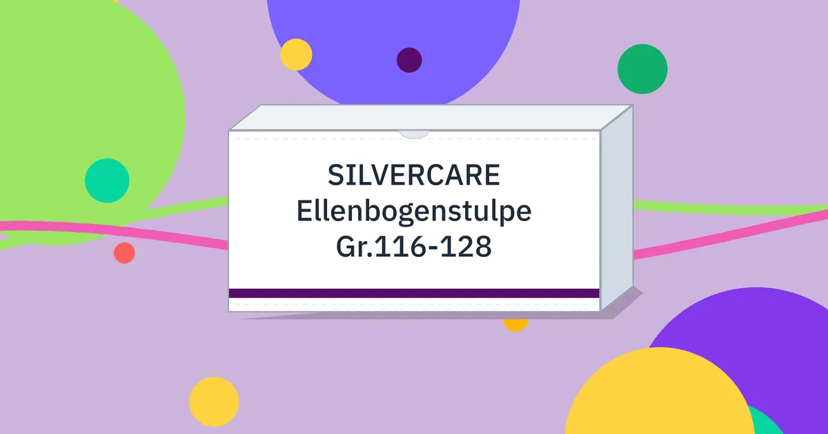 Symbolbild: Packung mit der Aufschrift SILVERCARE Ellenbogenstulpe Gr.116-128 (PZN 06716225) – Verfügbarkeit und Bezug in Apotheken in Frankfurt am Main