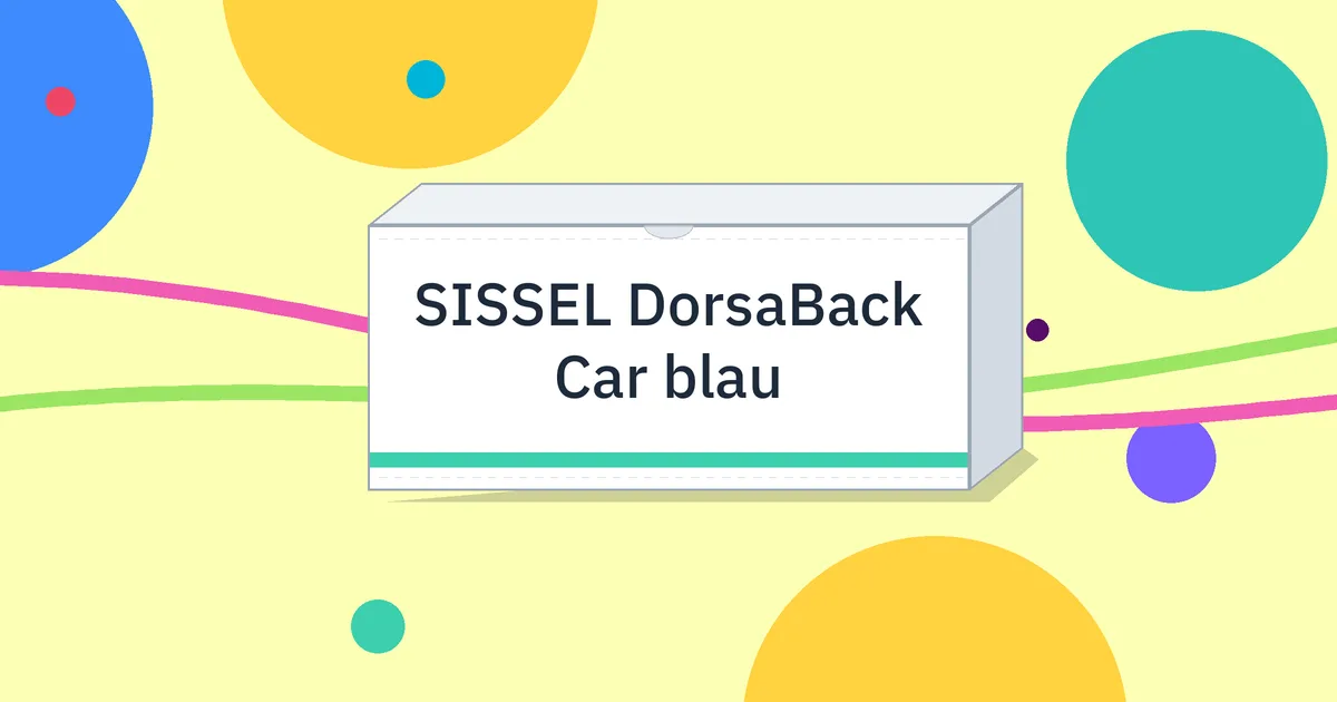 Symbolbild: Packung mit der Aufschrift SISSEL DorsaBack Car blau (PZN 02175531) – Verfügbarkeit und Bezug in Apotheken in Frankfurt am Main
