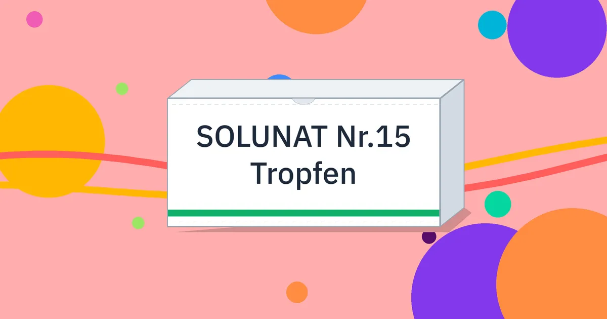 Symbolbild: Packung mit der Aufschrift SOLUNAT Nr.15 Tropfen (PZN 02941296) – Verfügbarkeit und Bezug in Apotheken in Frankfurt am Main