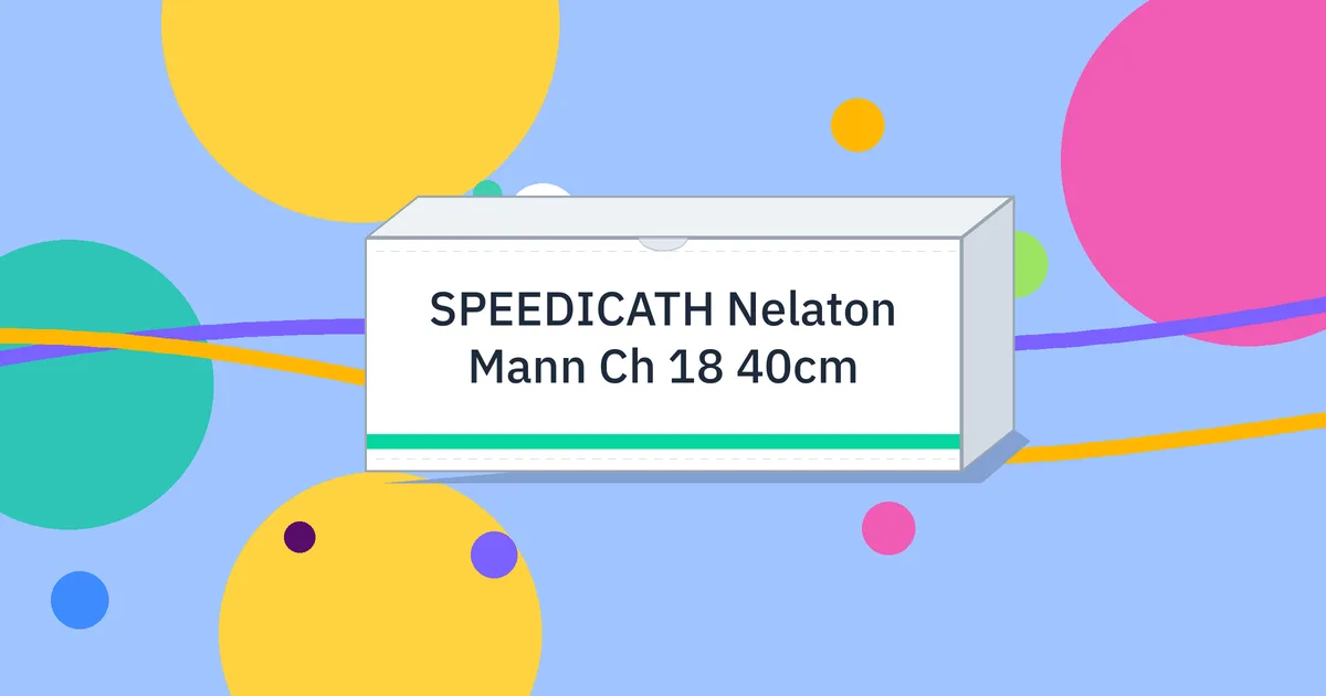 Symbolbild: Packung mit der Aufschrift SPEEDICATH Nelaton Mann Ch 18 40cm (PZN 09711955) – Verfügbarkeit und Bezug in Apotheken in Frankfurt am Main