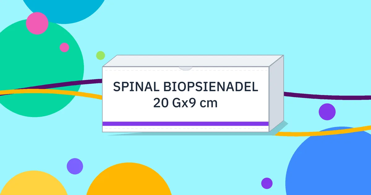 Symbolbild: Packung mit der Aufschrift SPINAL BIOPSIENADEL 20 Gx9 cm (PZN 00296466) – Verfügbarkeit und Bezug in Apotheken in Frankfurt am Main
