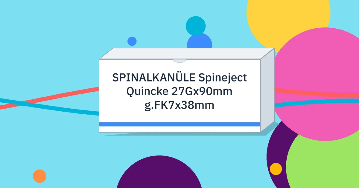 Symbolbild: Packung mit der Aufschrift SPINALKANÜLE Spineject Quincke 27Gx90mm g.FK7x38mm (PZN 16135699) – Verfügbarkeit und Bezug in Apotheken in Frankfurt am Main