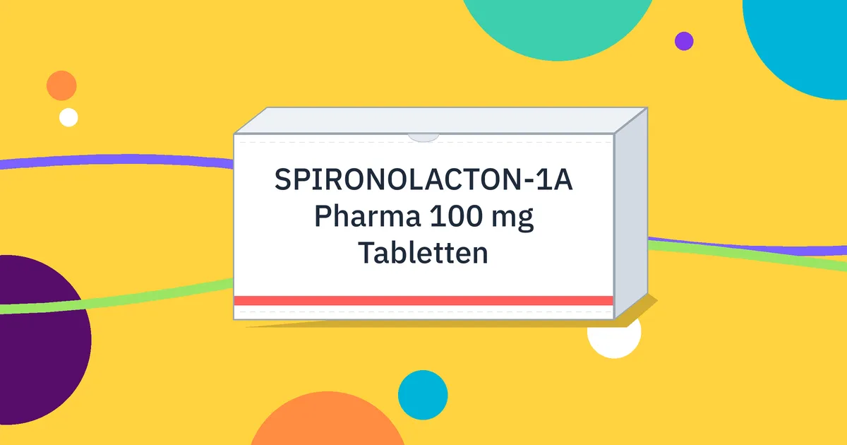 Symbolbild: Packung mit der Aufschrift SPIRONOLACTON-1A Pharma 100 mg Tabletten (PZN 07663206) – Verfügbarkeit und Bezug in Apotheken in Frankfurt am Main