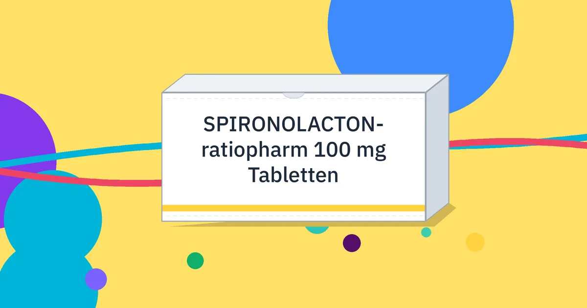 Symbolbild: Packung mit der Aufschrift SPIRONOLACTON-ratiopharm 100 mg Tabletten (PZN 03574121) – Verfügbarkeit und Bezug in Apotheken in Frankfurt am Main