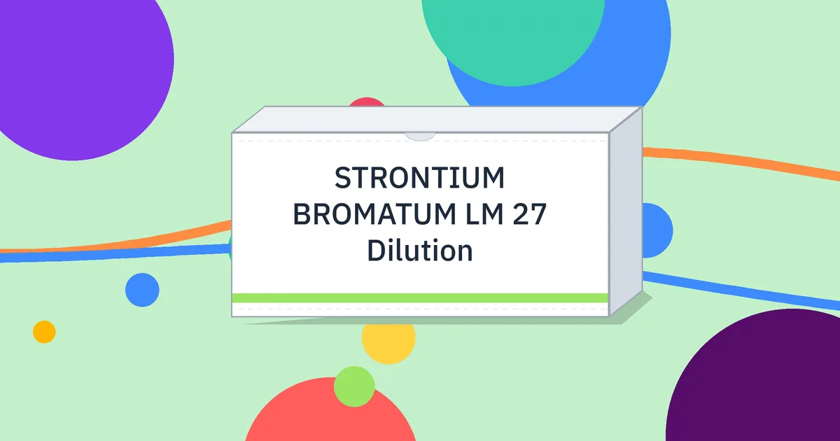 Symbolbild: Packung mit der Aufschrift STRONTIUM BROMATUM LM 27 Dilution (PZN 13202923) – Verfügbarkeit und Bezug in Apotheken in Frankfurt am Main