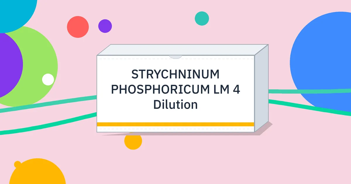 Symbolbild: Packung mit der Aufschrift STRYCHNINUM PHOSPHORICUM LM 4 Dilution (PZN 13207085) – Verfügbarkeit und Bezug in Apotheken in Frankfurt am Main
