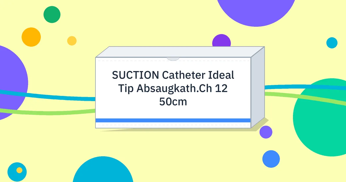 Symbolbild: Packung mit der Aufschrift SUCTION Catheter Ideal Tip Absaugkath.Ch 12 50cm (PZN 18495077) – Verfügbarkeit und Bezug in Apotheken in Frankfurt am Main