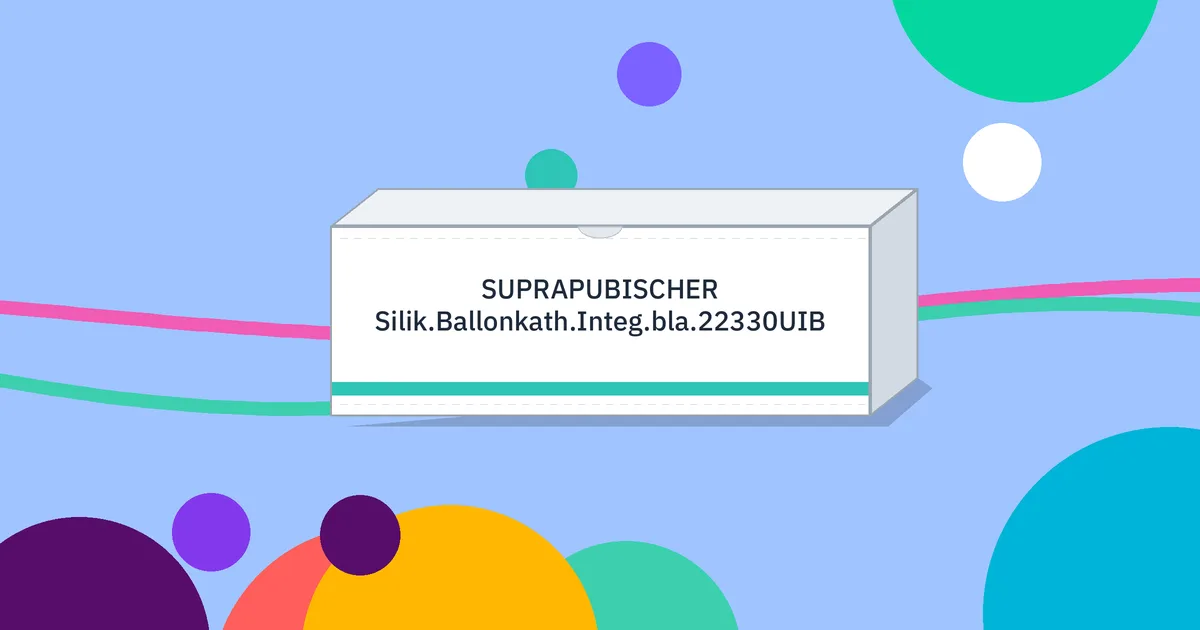 Symbolbild: Packung mit der Aufschrift SUPRAPUBISCHER Silik.Ballonkath.Integ.bla.22330UIB (PZN 07797929) – Verfügbarkeit und Bezug in Apotheken in Frankfurt am Main