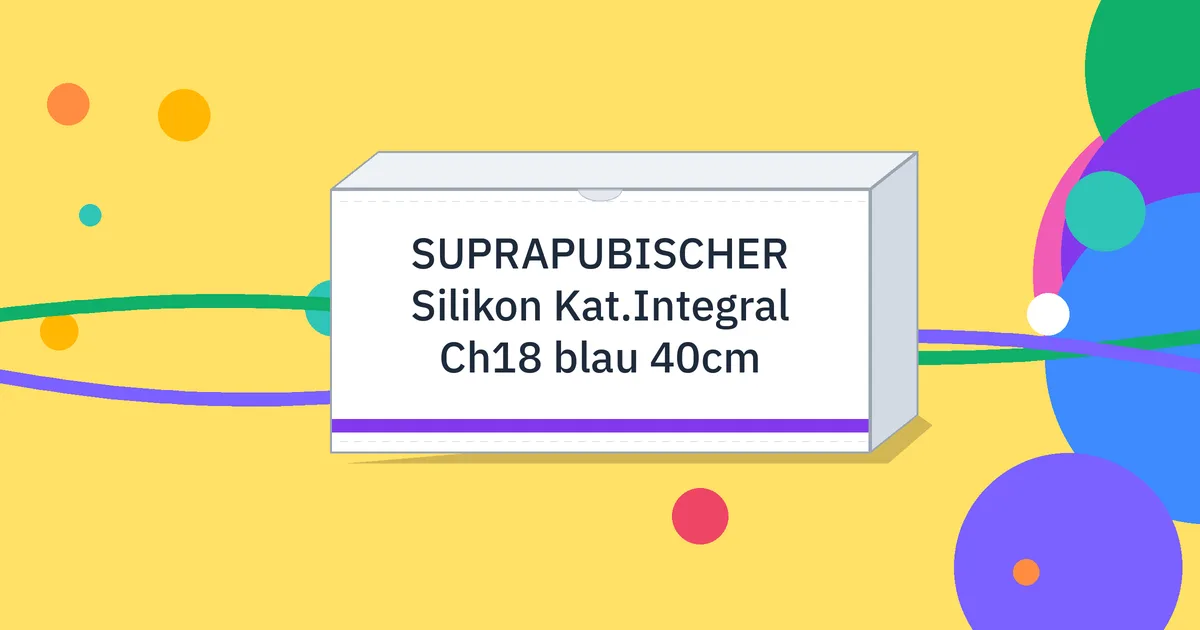 Symbolbild: Packung mit der Aufschrift SUPRAPUBISCHER Silikon Kat.Integral Ch18 blau 40cm (PZN 09767772) – Verfügbarkeit und Bezug in Apotheken in Frankfurt am Main
