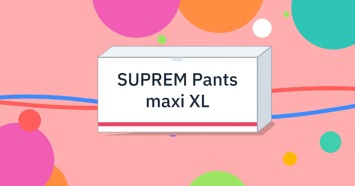 Symbolbild: Packung mit der Aufschrift SUPREM Pants maxi XL (PZN 08836241) – Verfügbarkeit und Bezug in Apotheken in Frankfurt am Main