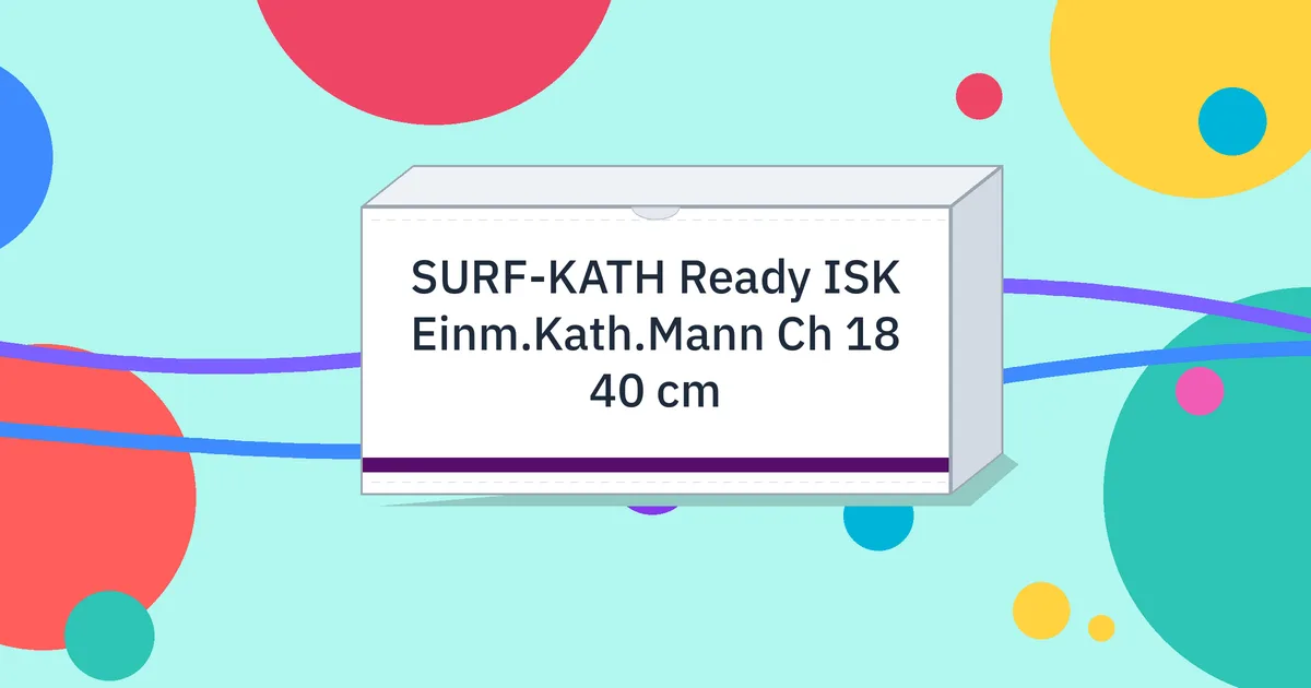 Symbolbild: Packung mit der Aufschrift SURF-KATH Ready ISK Einm.Kath.Mann Ch 18 40 cm (PZN 20916155) – Verfügbarkeit und Bezug in Apotheken in Frankfurt am Main