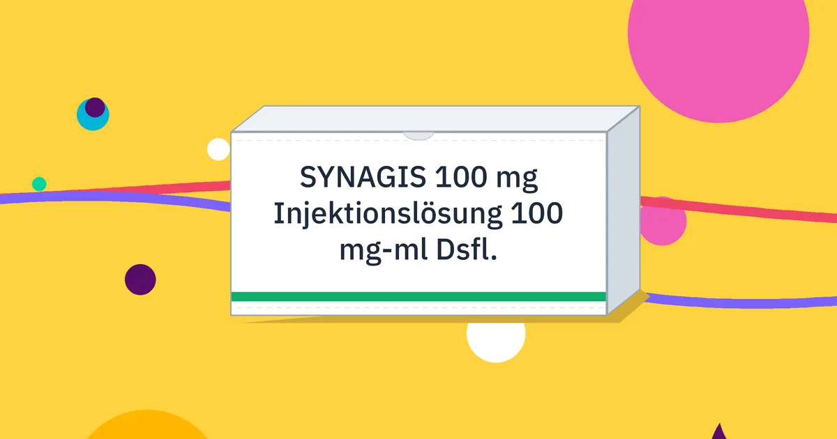 Symbolbild: Packung mit der Aufschrift SYNAGIS 100 mg Injektionslösung 100 mg-ml Dsfl. (PZN 17184180) – Verfügbarkeit und Bezug in Apotheken in Frankfurt am Main