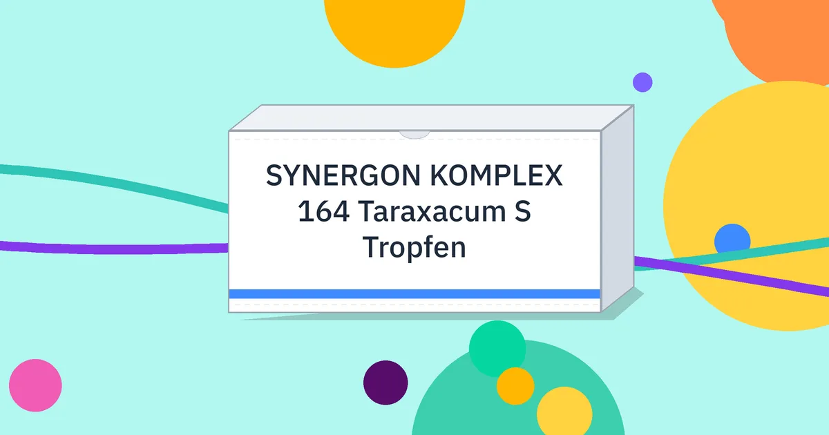 Symbolbild: Packung mit der Aufschrift SYNERGON KOMPLEX 164 Taraxacum S Tropfen (PZN 03635880) – Verfügbarkeit und Bezug in Apotheken in Frankfurt am Main