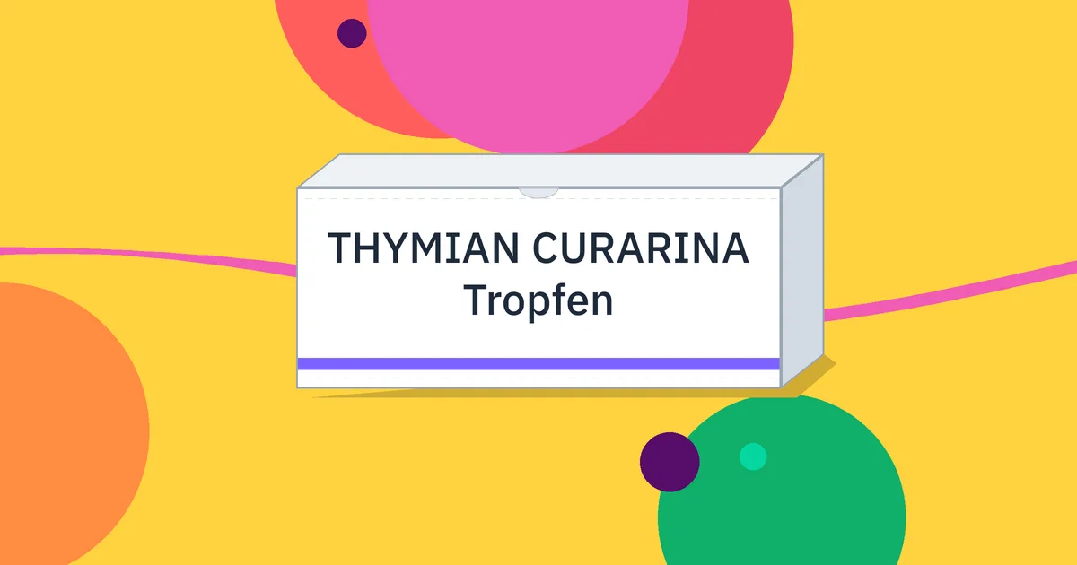 Symbolbild: Packung mit der Aufschrift THYMIAN CURARINA Tropfen (PZN 13743783) – Verfügbarkeit und Bezug in Apotheken in Frankfurt am Main