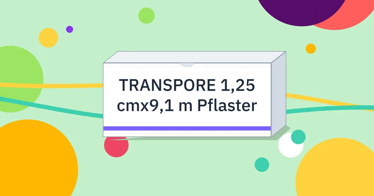Symbolbild: Packung mit der Aufschrift TRANSPORE 1,25 cmx9,1 m Pflaster (PZN 00150142) – Verfügbarkeit und Bezug in Apotheken in Frankfurt am Main