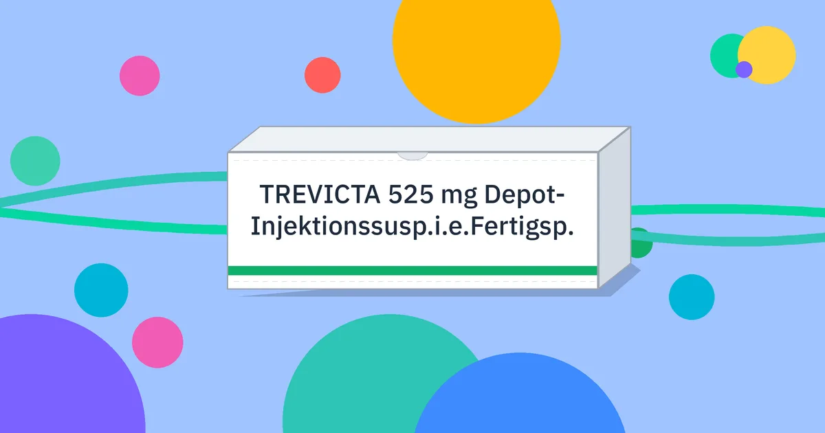 Symbolbild: Packung mit der Aufschrift TREVICTA 525 mg Depot-Injektionssusp.i.e.Fertigsp. (PZN 14365165) – Verfügbarkeit und Bezug in Apotheken in Frankfurt am Main