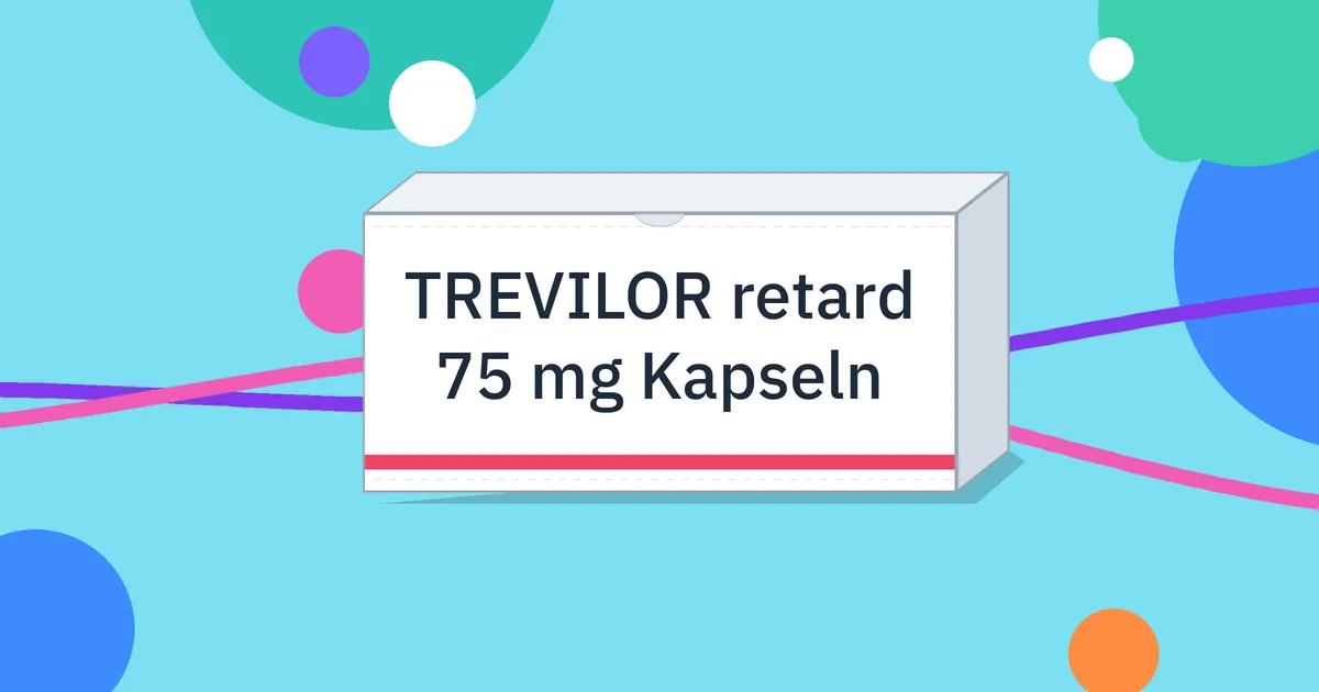 Symbolbild: Packung mit der Aufschrift TREVILOR retard 75 mg Kapseln (PZN 04120830) – Verfügbarkeit und Bezug in Apotheken in Frankfurt am Main
