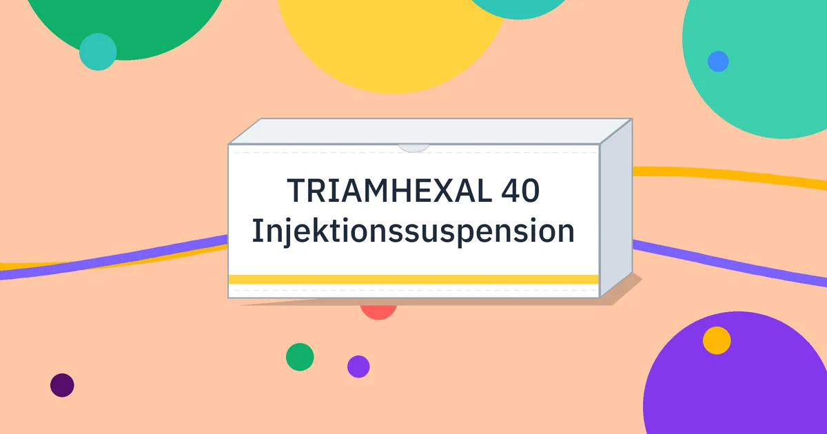 Symbolbild: Packung mit der Aufschrift TRIAMHEXAL 40 Injektionssuspension (PZN 03294812) – Verfügbarkeit und Bezug in Apotheken in Frankfurt am Main