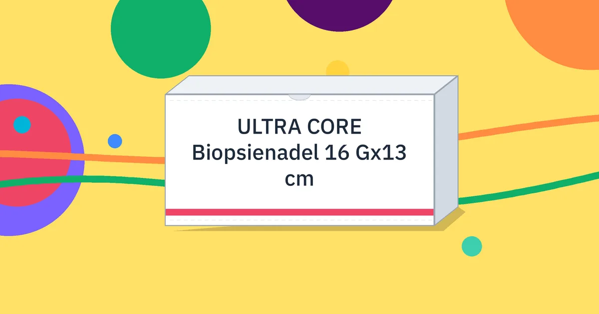 Symbolbild: Packung mit der Aufschrift ULTRA CORE Biopsienadel 16 Gx13 cm (PZN 06767895) – Verfügbarkeit und Bezug in Apotheken in Frankfurt am Main