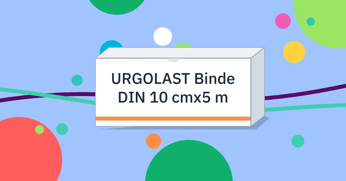 Symbolbild: Packung mit der Aufschrift URGOLAST Binde DIN 10 cmx5 m (PZN 08753271) – Verfügbarkeit und Bezug in Apotheken in Frankfurt am Main