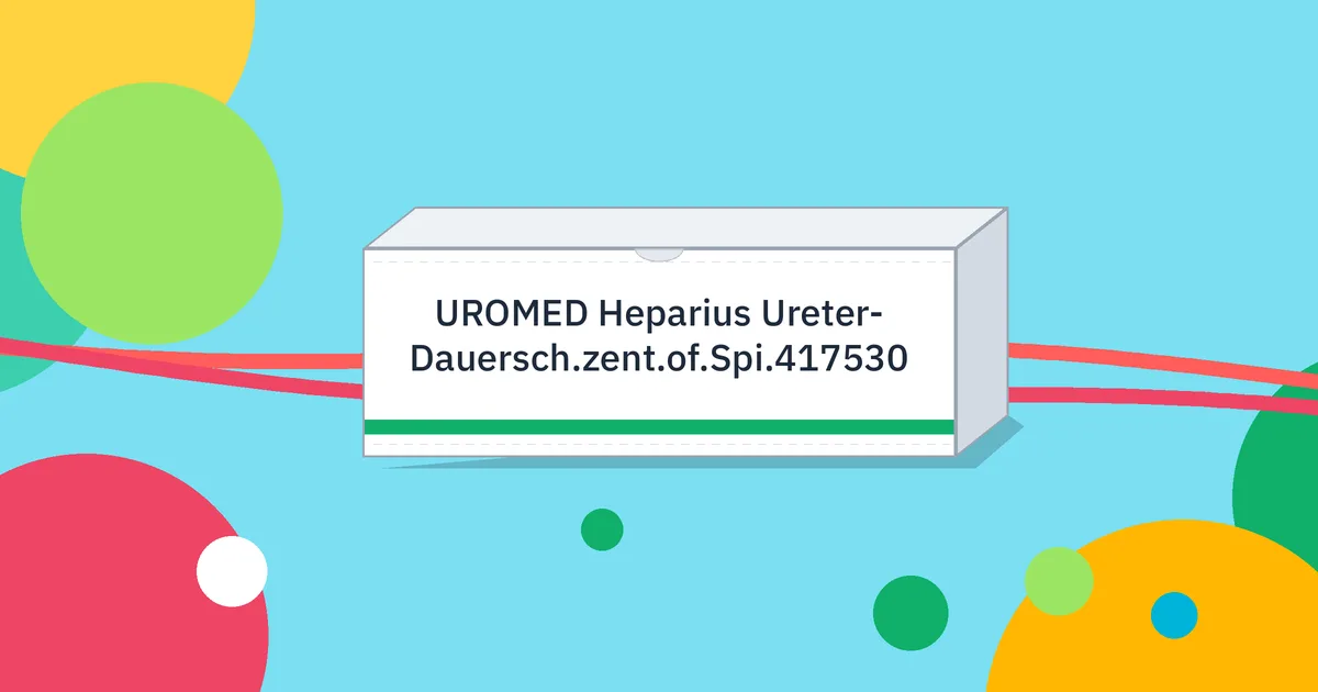 Symbolbild: Packung mit der Aufschrift UROMED Heparius Ureter-Dauersch.zent.of.Spi.417530 (PZN 11370763) – Verfügbarkeit und Bezug in Apotheken in Frankfurt am Main