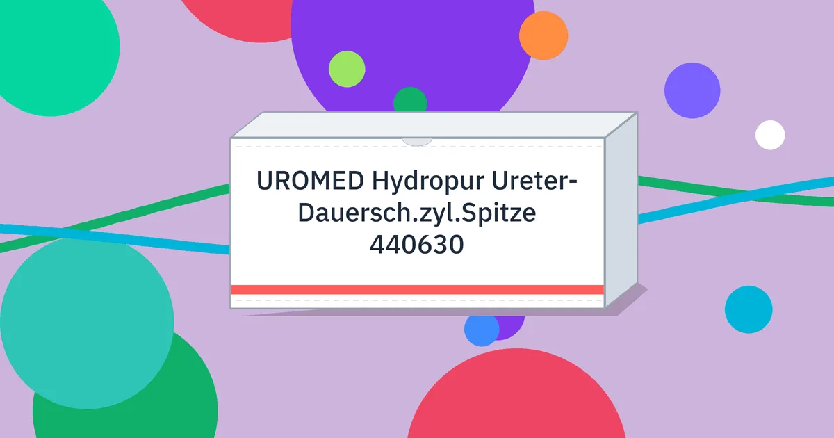Symbolbild: Packung mit der Aufschrift UROMED Hydropur Ureter-Dauersch.zyl.Spitze 440630 (PZN 11371053) – Verfügbarkeit und Bezug in Apotheken in Frankfurt am Main