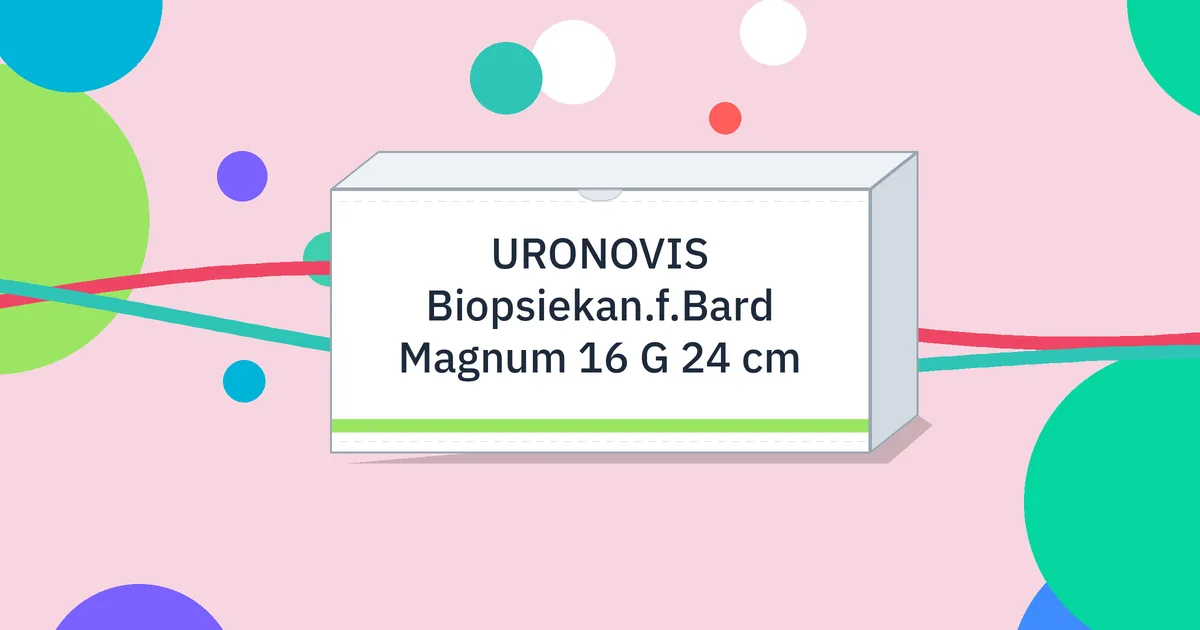 Symbolbild: Packung mit der Aufschrift URONOVIS Biopsiekan.f.Bard Magnum 16 G 24 cm (PZN 00816977) – Verfügbarkeit und Bezug in Apotheken in Frankfurt am Main