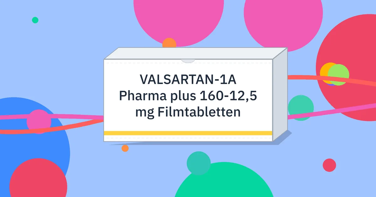 Symbolbild: Packung mit der Aufschrift VALSARTAN-1A Pharma plus 160-12,5 mg Filmtabletten (PZN 07581023) – Verfügbarkeit und Bezug in Apotheken in Frankfurt am Main