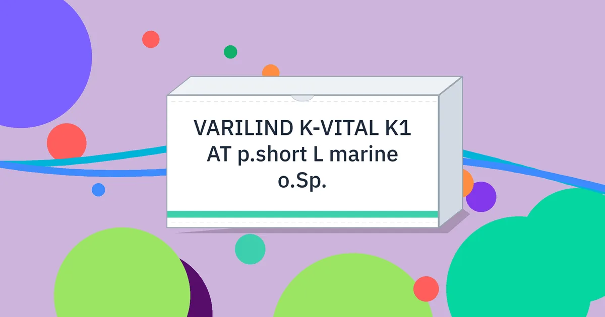 Symbolbild: Packung mit der Aufschrift VARILIND K-VITAL K1 AT p.short L marine o.Sp. (PZN 20560238) – Verfügbarkeit und Bezug in Apotheken in Frankfurt am Main