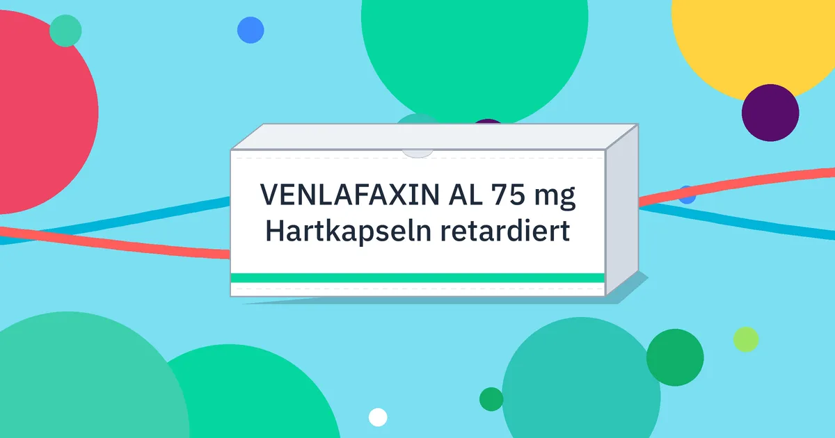Symbolbild: Packung mit der Aufschrift VENLAFAXIN AL 75 mg Hartkapseln retardiert (PZN 13572577) – Verfügbarkeit und Bezug in Apotheken in Frankfurt am Main