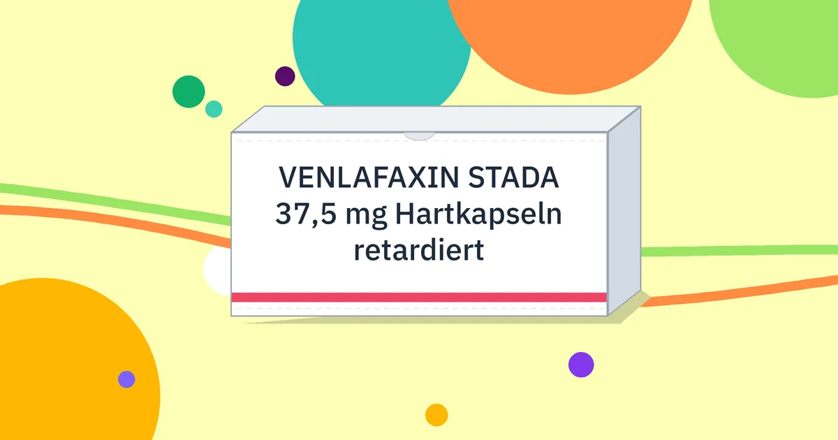 Symbolbild: Packung mit der Aufschrift VENLAFAXIN STADA 37,5 mg Hartkapseln retardiert (PZN 06912162) – Verfügbarkeit und Bezug in Apotheken in Frankfurt am Main