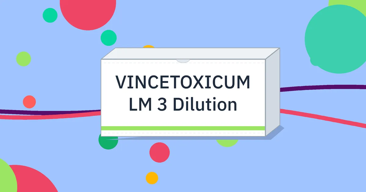Symbolbild: Packung mit der Aufschrift VINCETOXICUM LM 3 Dilution (PZN 13274294) – Verfügbarkeit und Bezug in Apotheken in Frankfurt am Main