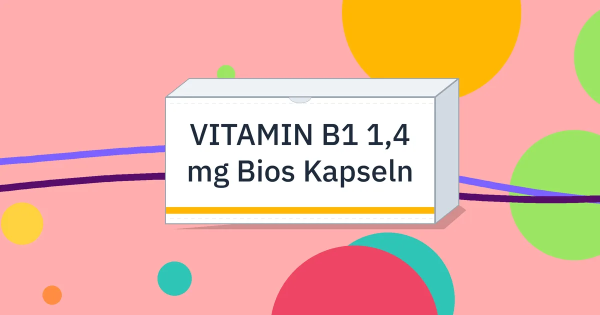 Symbolbild: Packung mit der Aufschrift VITAMIN B1 1,4 mg Bios Kapseln (PZN 06054681) – Verfügbarkeit und Bezug in Apotheken in Frankfurt am Main