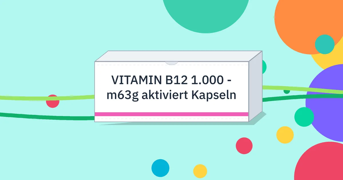 Symbolbild: Packung mit der Aufschrift VITAMIN B12 1.000 -m63g aktiviert Kapseln (PZN 17179061) – Verfügbarkeit und Bezug in Apotheken in Frankfurt am Main