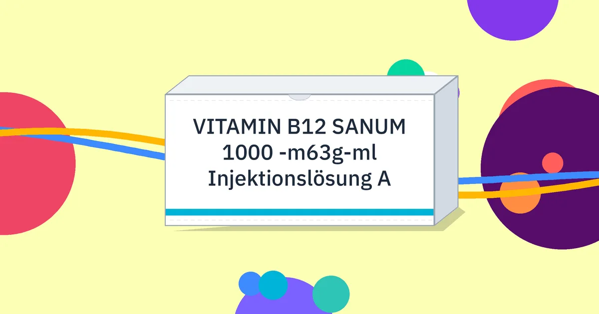 Symbolbild: Packung mit der Aufschrift VITAMIN B12 SANUM 1000 -m63g-ml Injektionslösung A (PZN 02886143) – Verfügbarkeit und Bezug in Apotheken in Frankfurt am Main