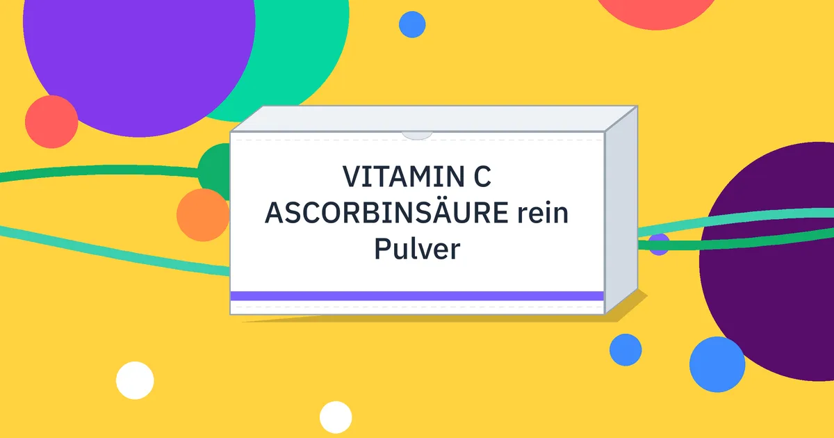 Symbolbild: Packung mit der Aufschrift VITAMIN C ASCORBINSÄURE rein Pulver (PZN 17543696) – Verfügbarkeit und Bezug in Apotheken in Frankfurt am Main
